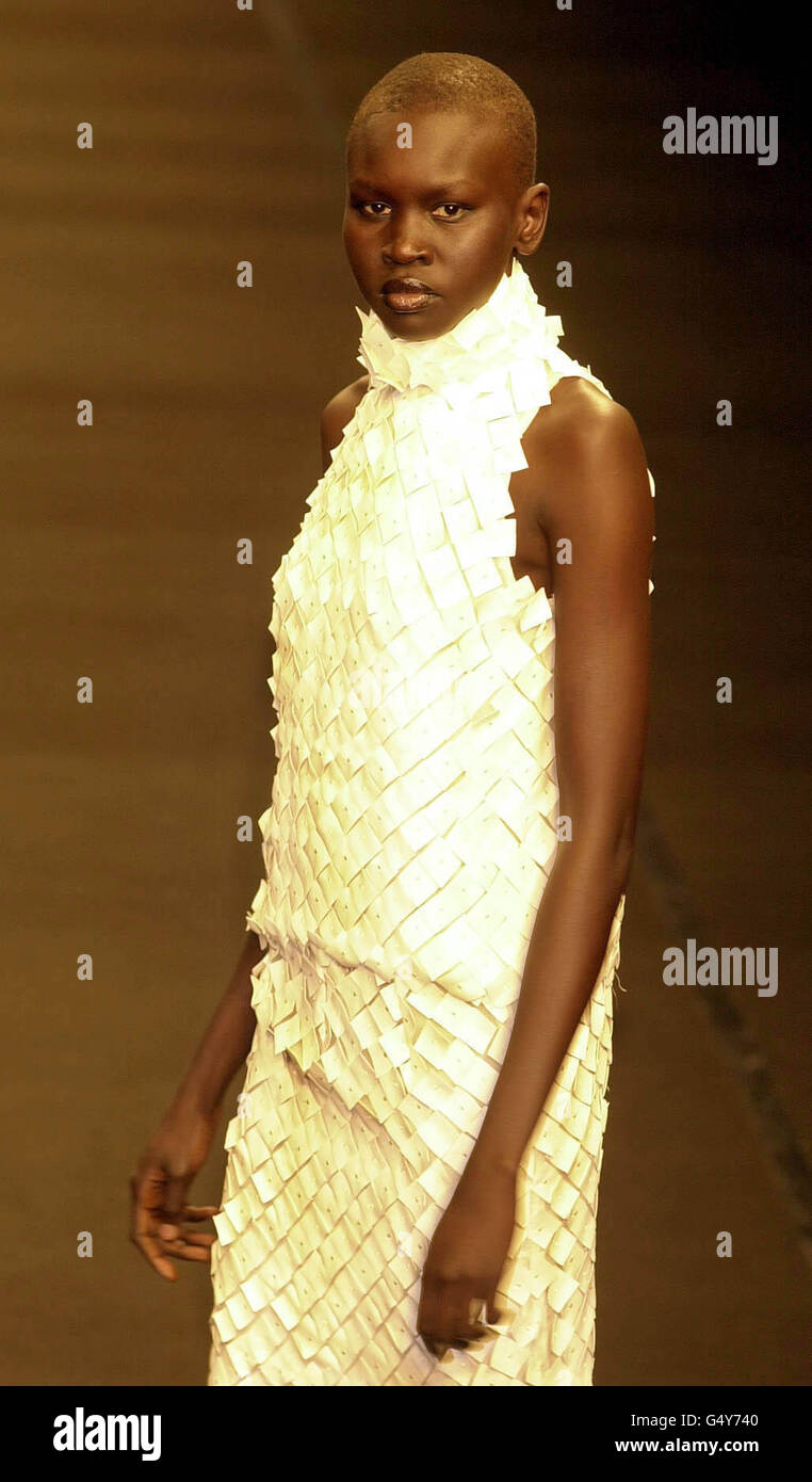 Model Alek Wek wears an outfit from designer Ben de Lisi Autumn/Winter ...
