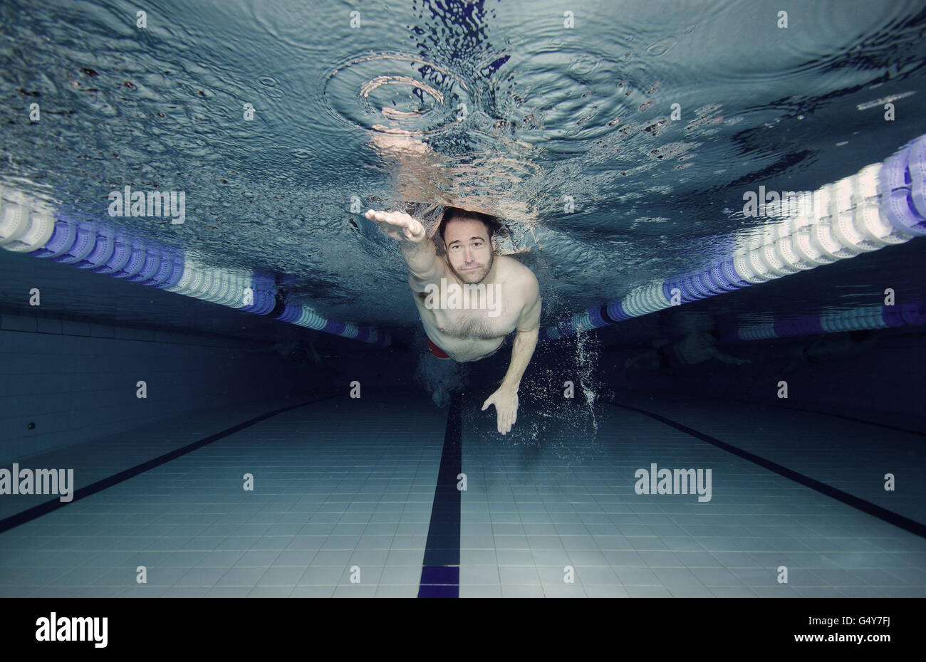 Paralympic swimmer David Roberts during a photocall at Ponds Forge ...
