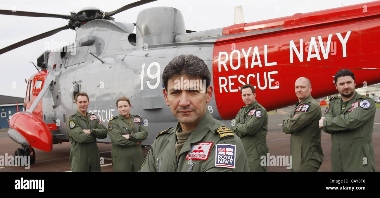 Royal Navy crew left to right Lieutenant Mark Wielopolskin, Lieutenant ...