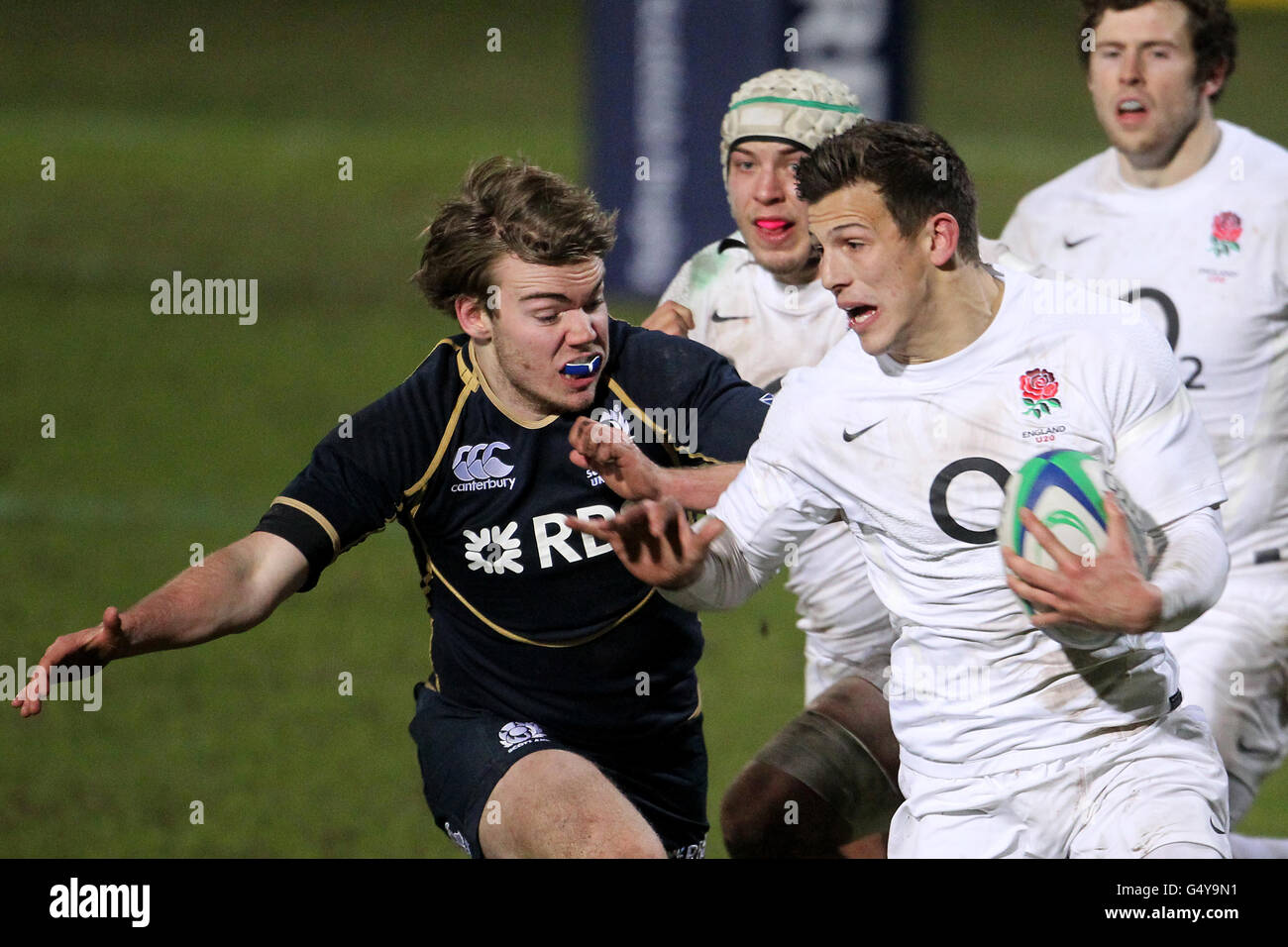 Scotland's Jamie Bhatti (left) and England's Ryan Mills (right Stock ...