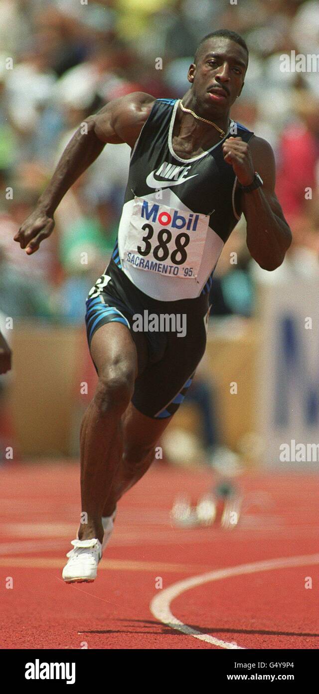 SACRAMENTO ATHLETICS. 200m: MICHAEL JOHNSON, USA Stock Photo - Alamy