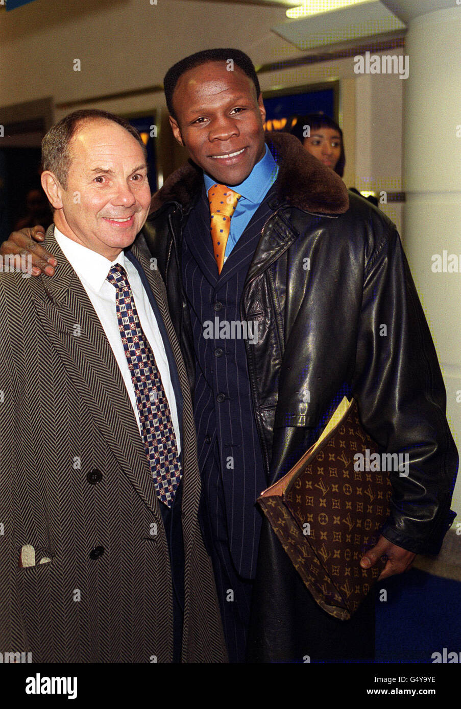 Former Boxer Chris Eubank (right) arriving at the Warner Village Cinema ...