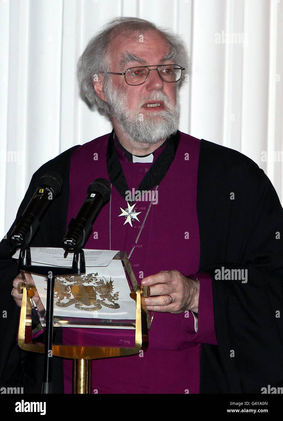 Archbishop of Canterbury Rowan Williams speaks during a dinner hosted ...