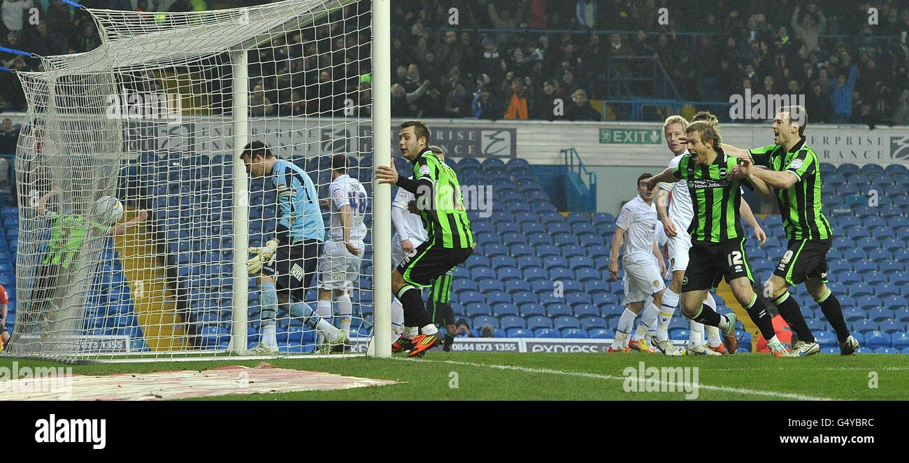 Brighton & Hove Albion's Craig Mackail-Smith sees his shot hit the back ...