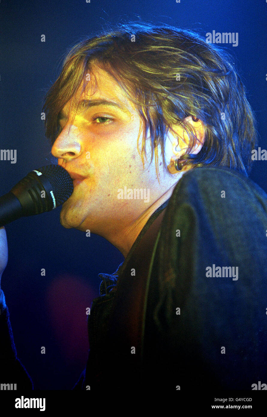 Swedish pop singer andreas johnson performing on stage at dingwalls hi ...