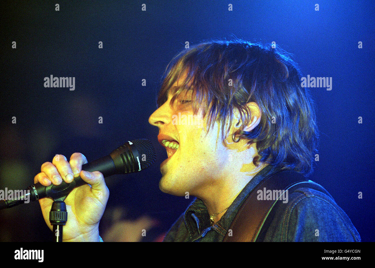 Swedish pop singer andreas johnson performing on stage at dingwalls hi ...