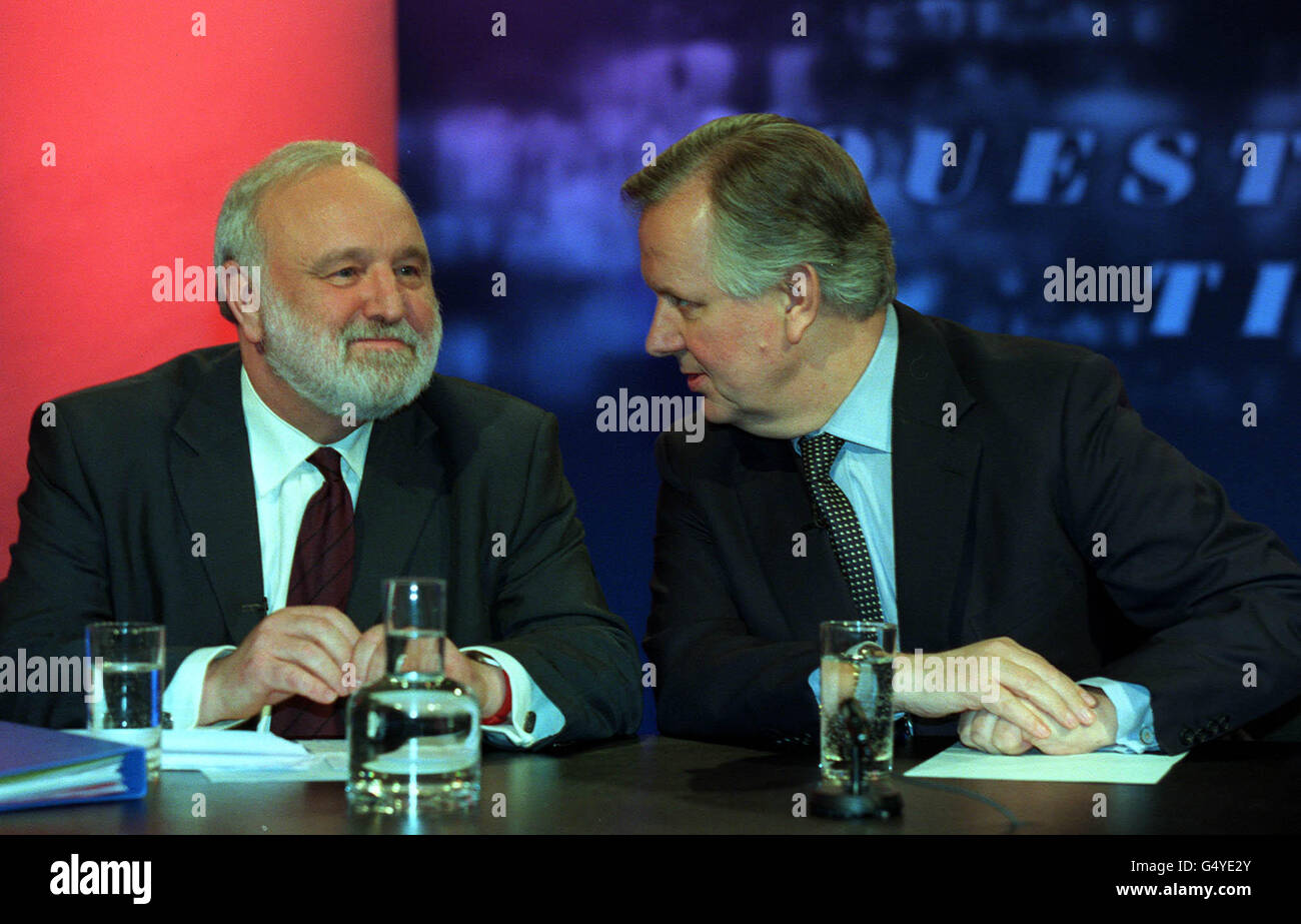 Labour's Frank Dobson and the Conservative's Steve Norris during the ...