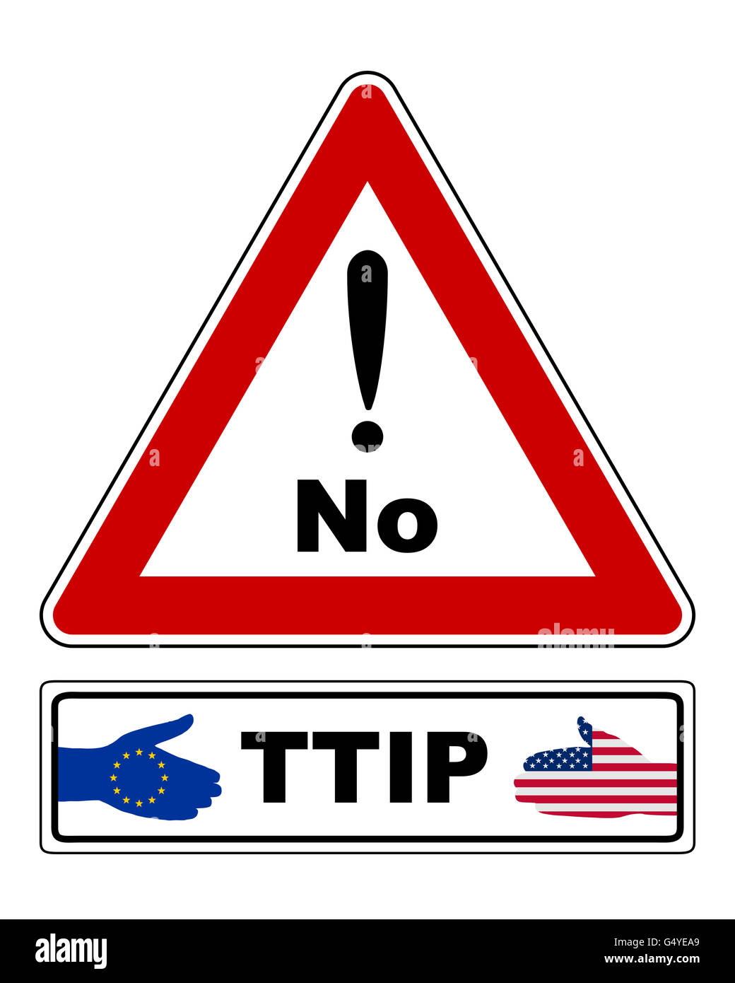 Attention sign with exclamation mark and added information Stock Photo ...