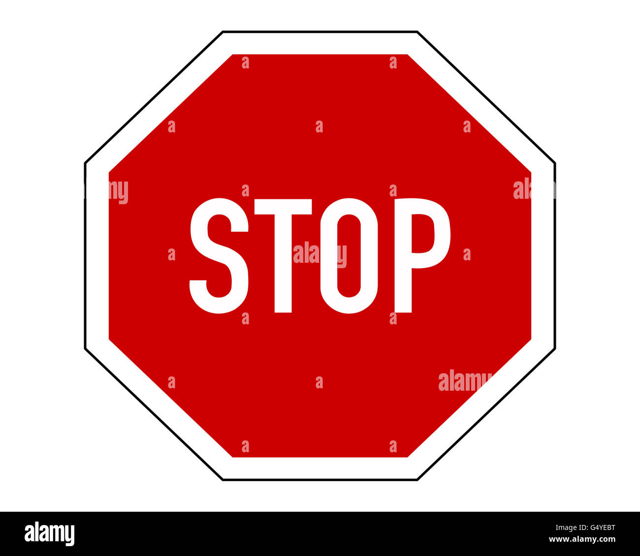 Stop sign on white background Stock Photo - Alamy