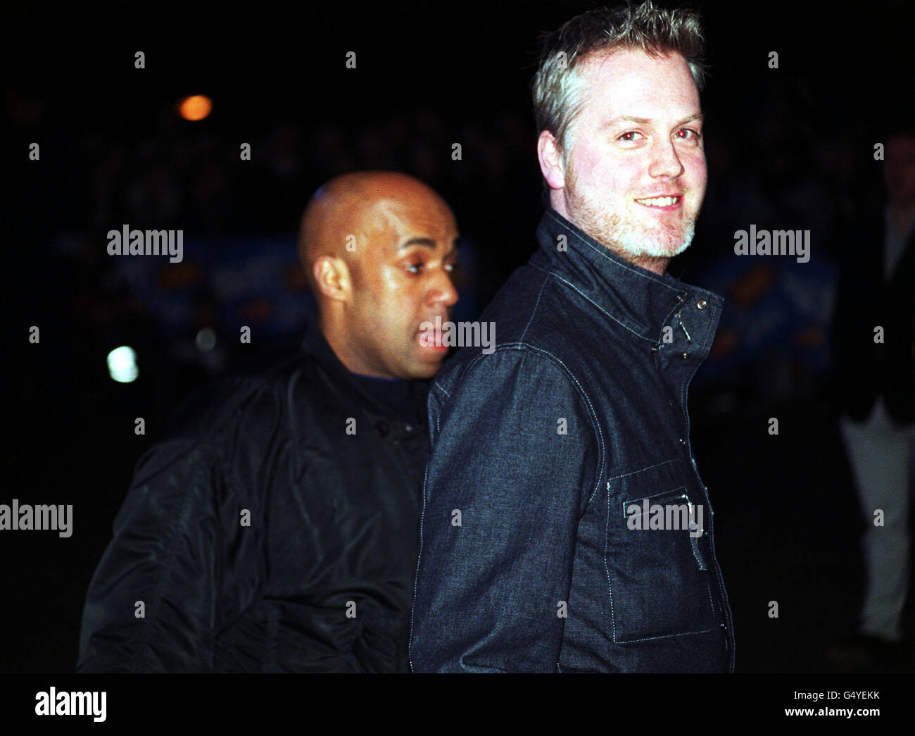 Members of the band Baby Bird arriving at Earls Court in west London ...
