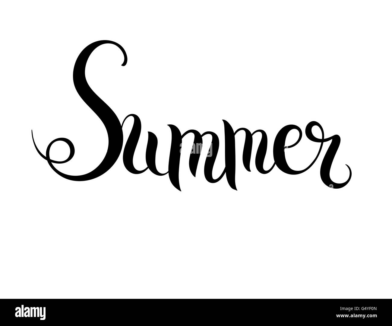 summer hand written lettering inscription, vector Stock Vector Image ...