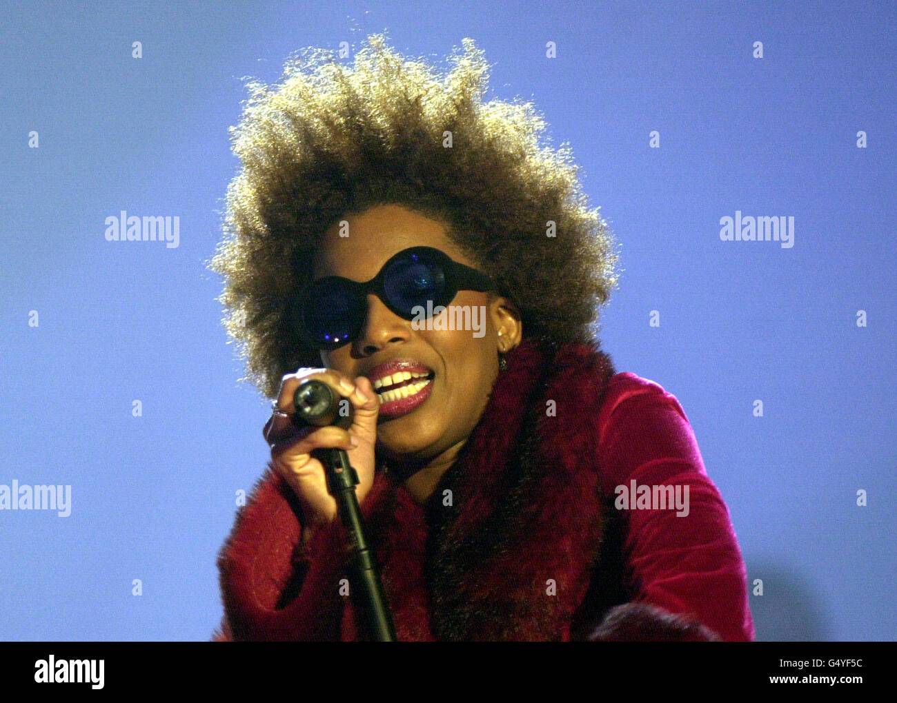American r&b singer macy gray performing on stage, during the brit ...