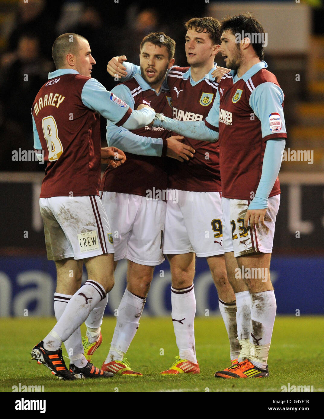 Burnley's Charlie Austin (right) celebrates scoring against Barnsley ...