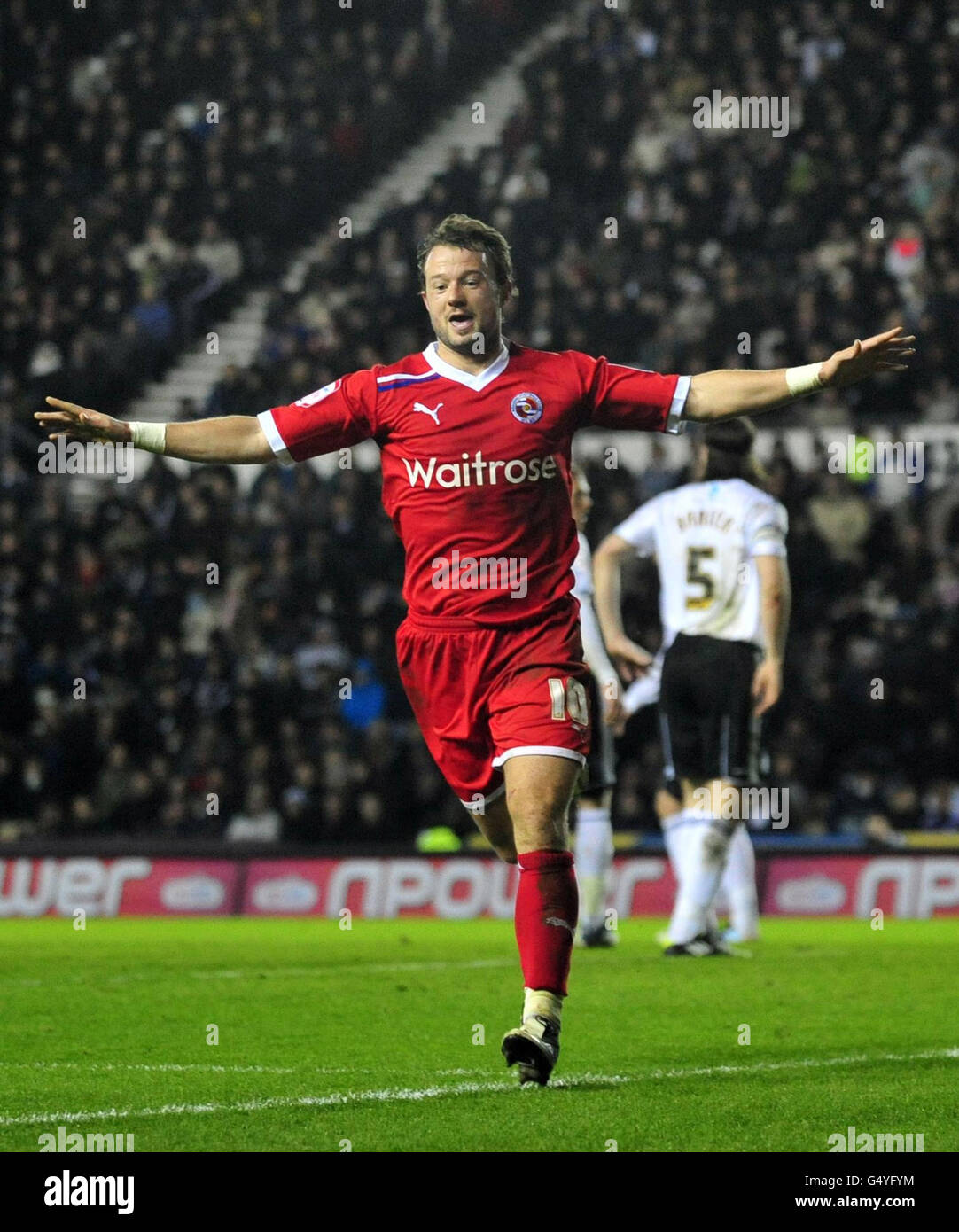 Reading's Noel Hunt celebrates scoring his sides opening goal during ...