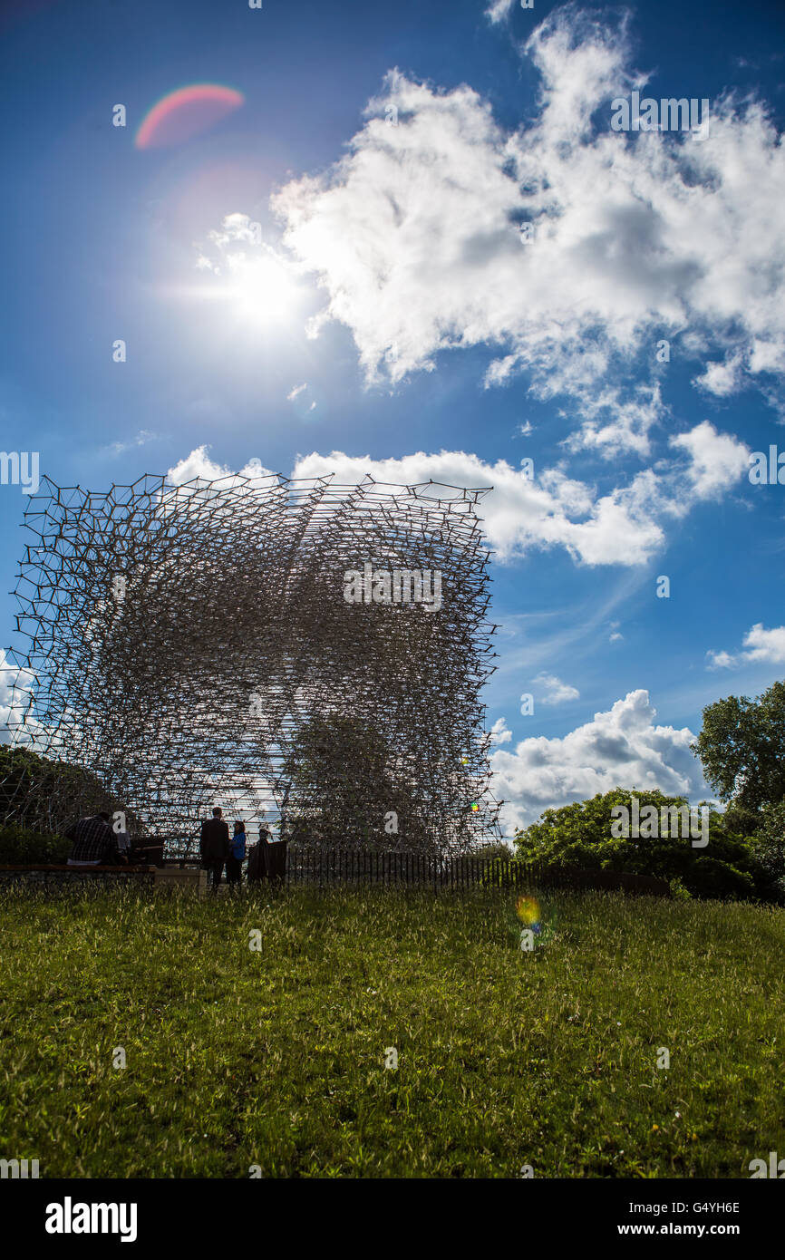 The Hive at Dawn, Royal Botanical Gardens Kew. The Hive highlights the ...