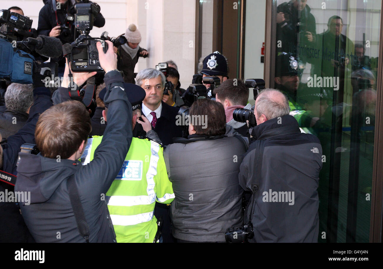 Former energy secretary Chris Huhne arrives at City of Westminster ...