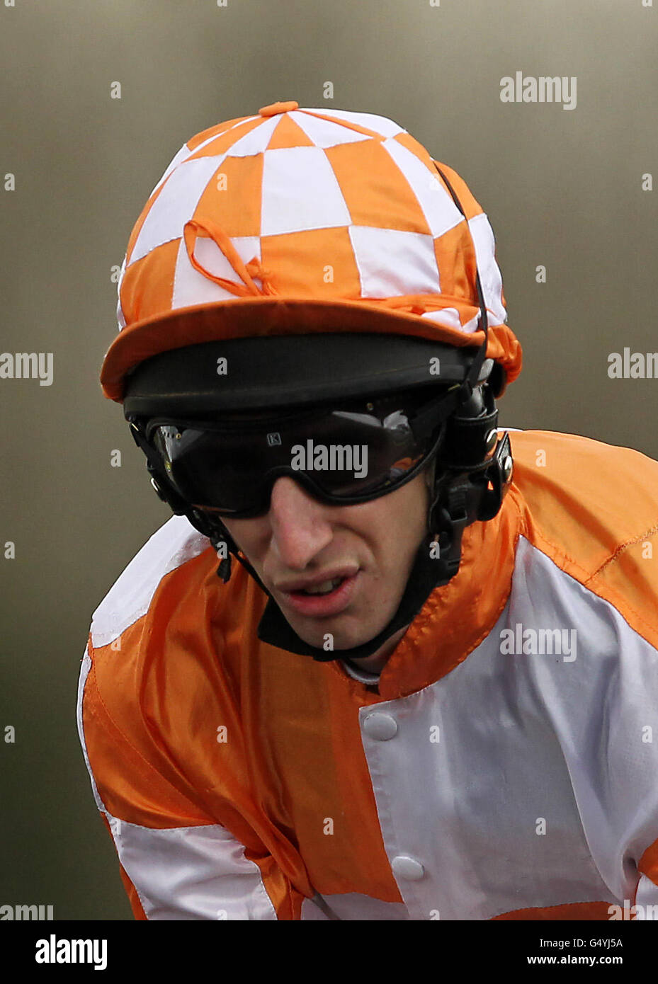 Jockey george baker at lingfield park racecourse hi-res stock ...