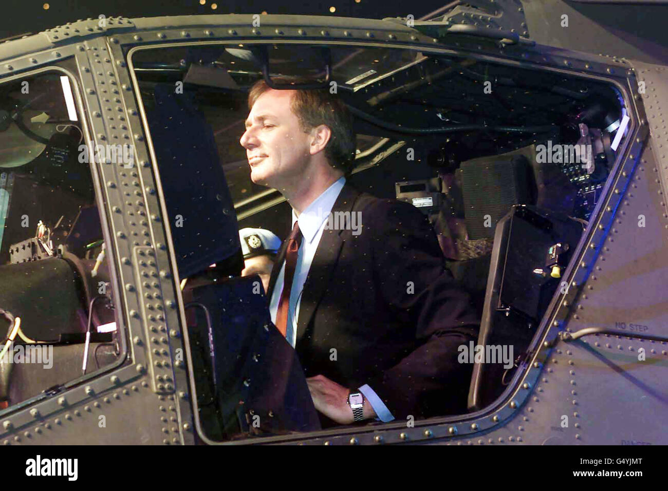Secretary of State for Defence Geoff Hoon MP in the pilot seat of the ...