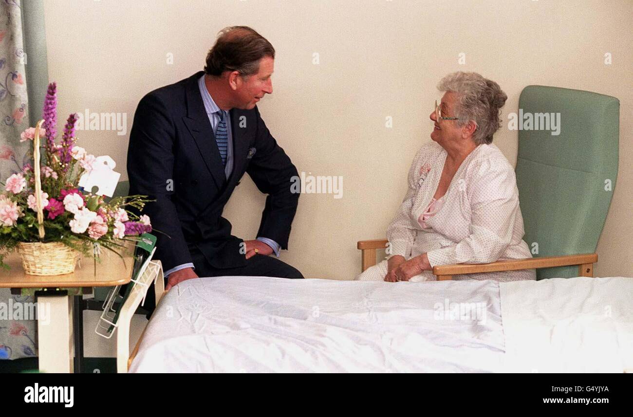 The Prince of Wales speaks with Jeanette Miller at the Royal Glamorgan ...