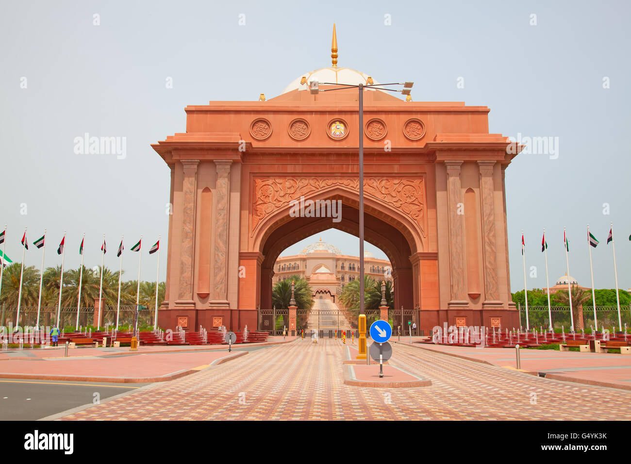 ABU DHABI, UAE - APRIL 27: Gate to the Emirates Palace hotel on April ...