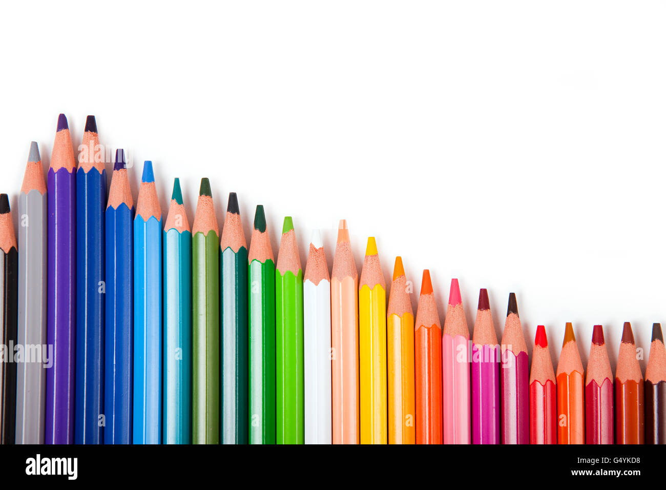 Row of colored pencils hi-res stock photography and images - Alamy
