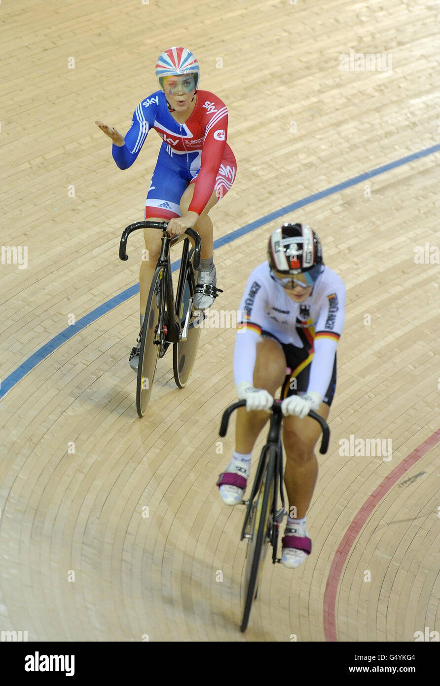 Britain's Jess Varnish reacts after narrowly qualifying second behind ...