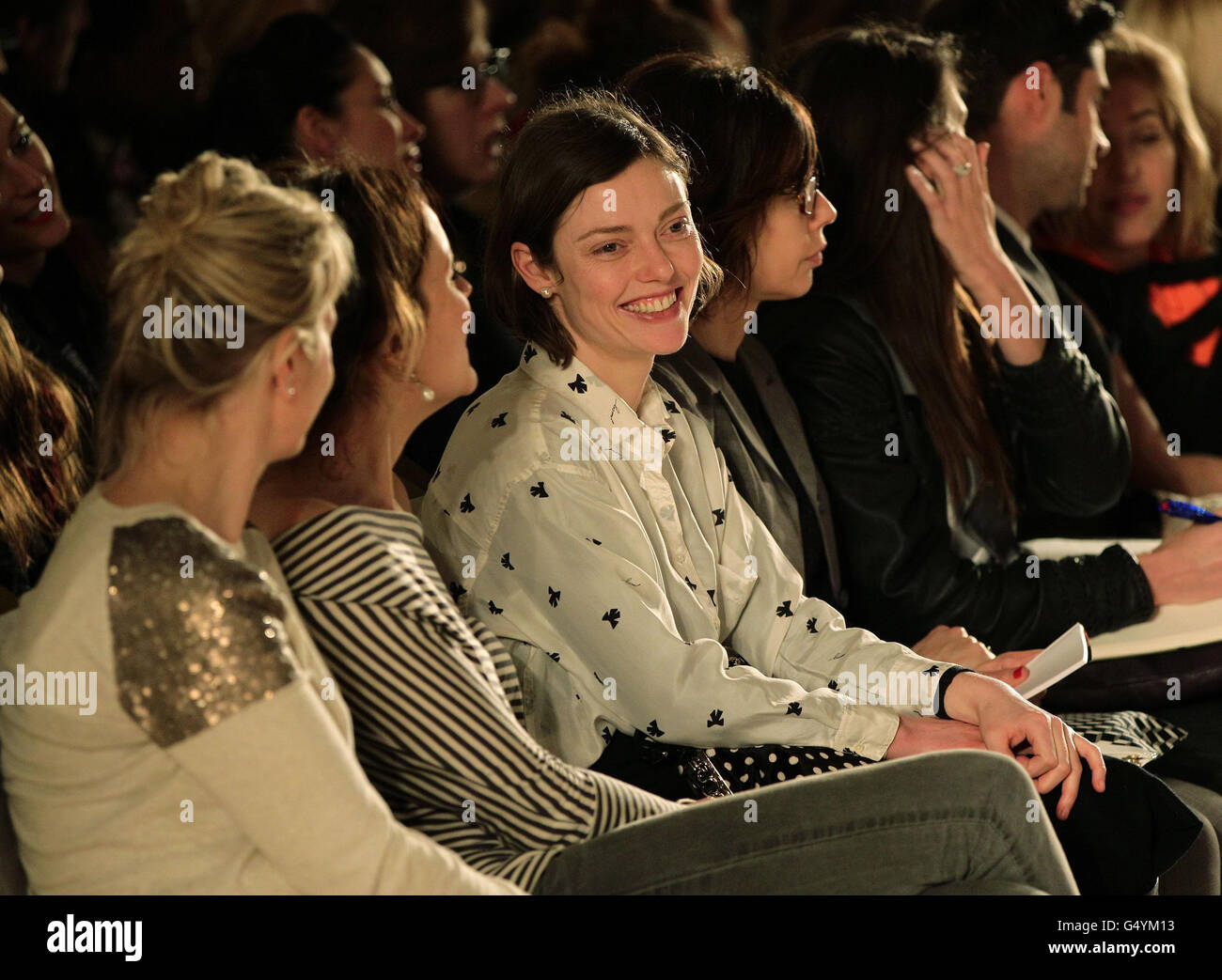 Camilla Rutherford (centre) attends the Maria Grachvogel London Fashion ...
