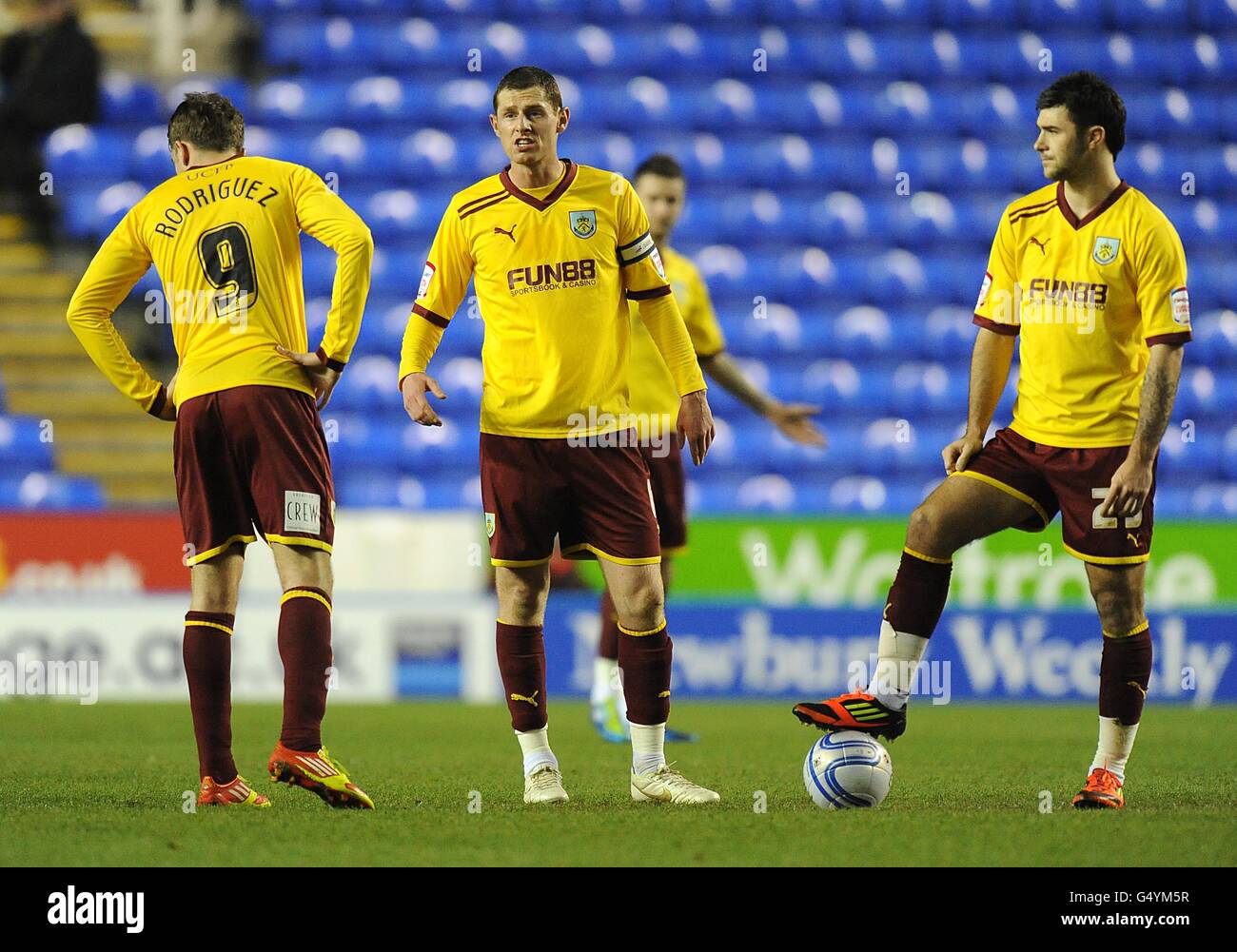 (left-right) Burnley's Jay Rodriguez, captain Chris McCann and Charlie ...
