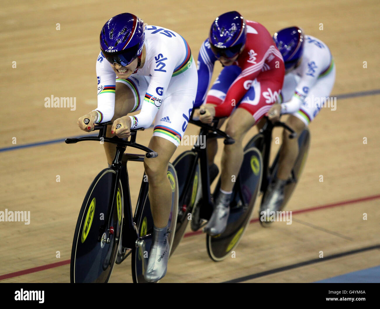 Great Britain's Danielle King, Joanna Rowsell and Laura Trott on their ...