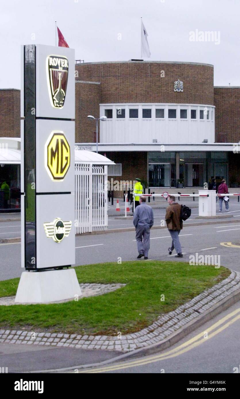 Workers arriving at the Rover plant, Longbridge after the London-based ...