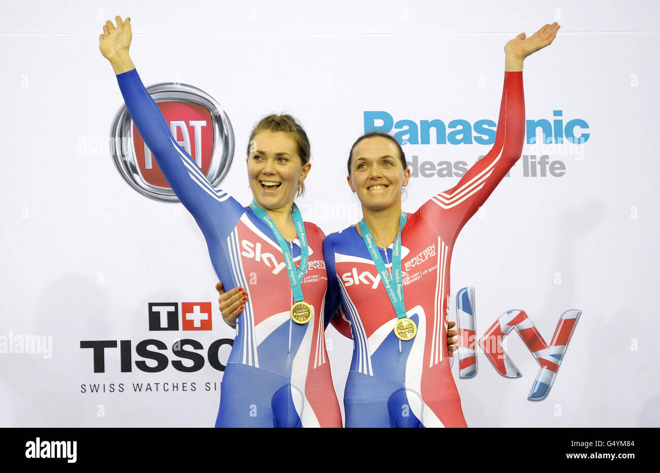 Great Britain's Jess Varnish and Victoria Pendleton (right) celebrate ...