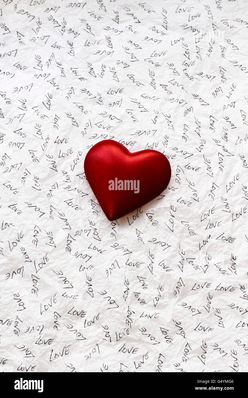 Love written with heart hi-res stock photography and images - Alamy