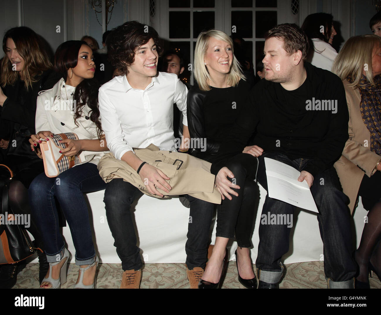 (Left to right) Dionne Bromfield, Harry Styles, Julia Carey and her ...