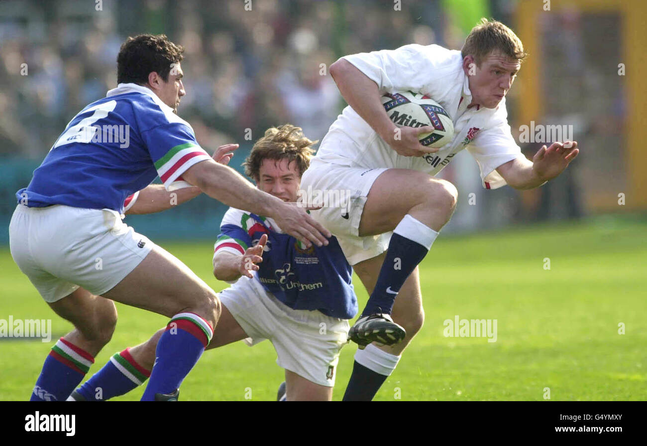 Sport rugby union action tackling mike tindall diego dominguez hi-res ...