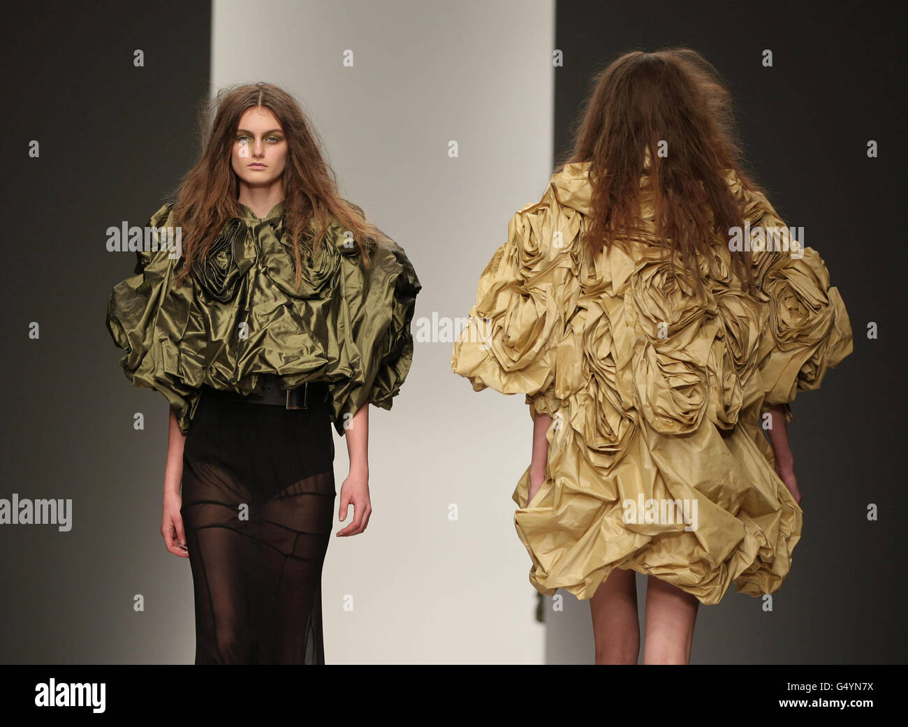 Models on the catwalk at the John Rocha catwalk show at the Courtyard ...