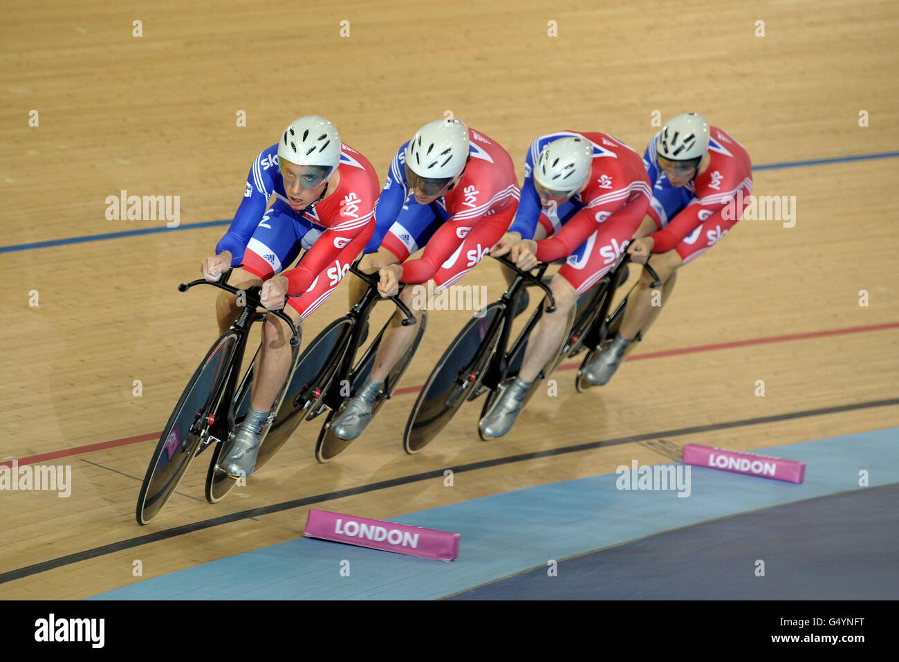 Great Britain's Steven Burke, Ed Clancey, Peter Kennaugh and Geraint ...