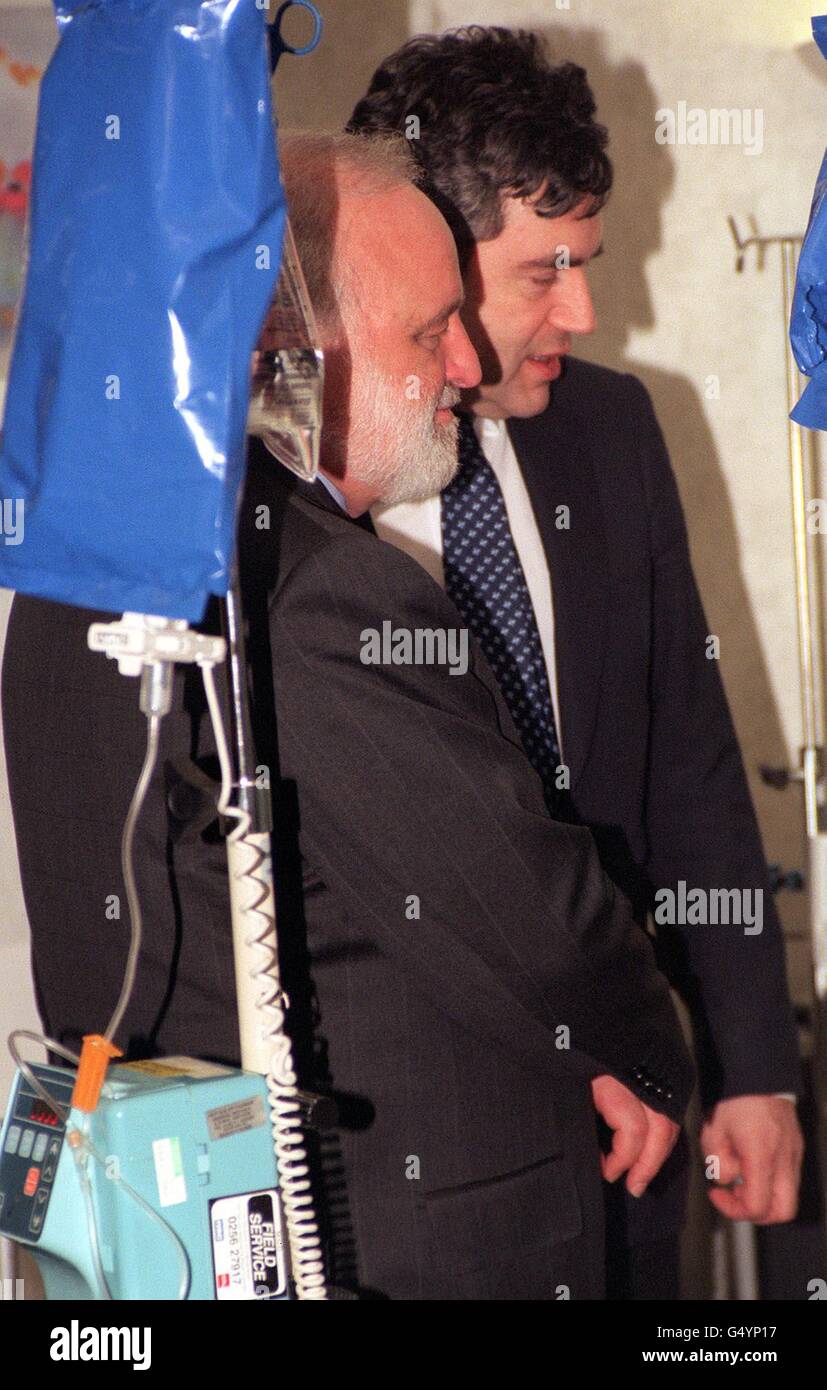 Labour Mayoral Candidate Frank Dobson with Chancellor Gordon Brown who ...