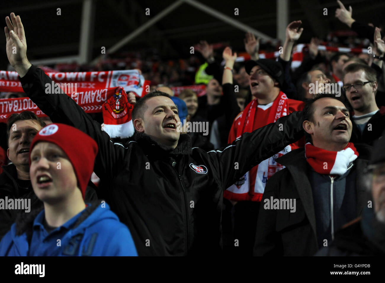Crawley town fans in the stands hi-res stock photography and images - Alamy