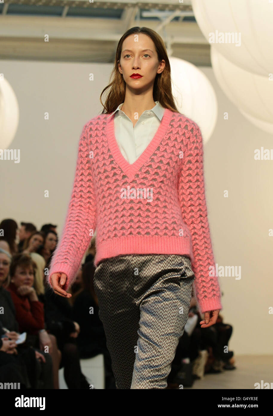 Models on the catwalk during the Pringle of Scotland autumn/winter ...