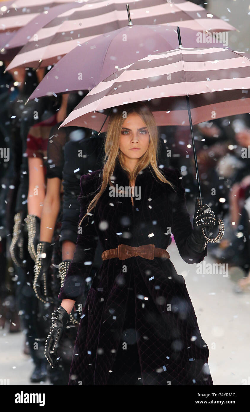 Models on the catwalk during the Burberry Prosum catwalk show ...