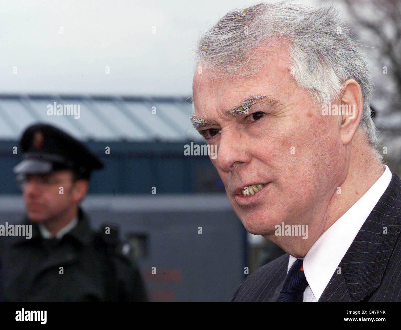 South Belfast MP Rev Martin Smyth speaks to the media outside the King ...
