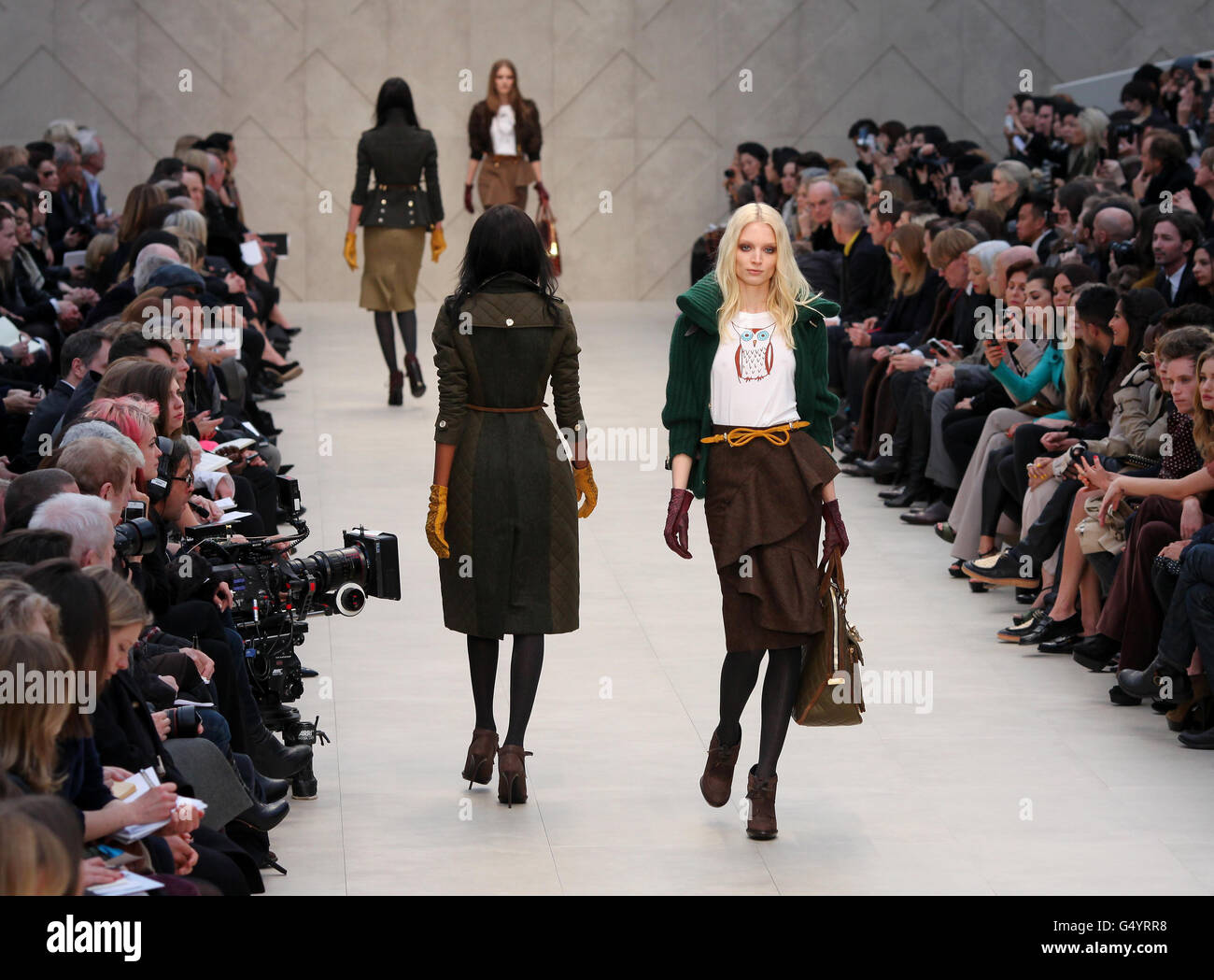 Models on the catwalk during the Burberry Prosum catwalk show ...