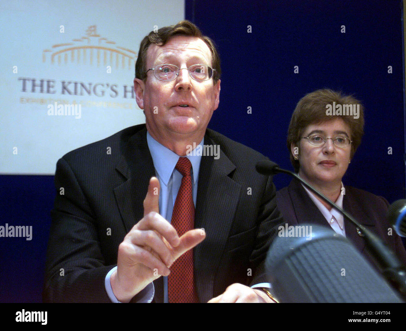 Ulster Unionist Party's leader David Trimble with his wife Daphne, at ...