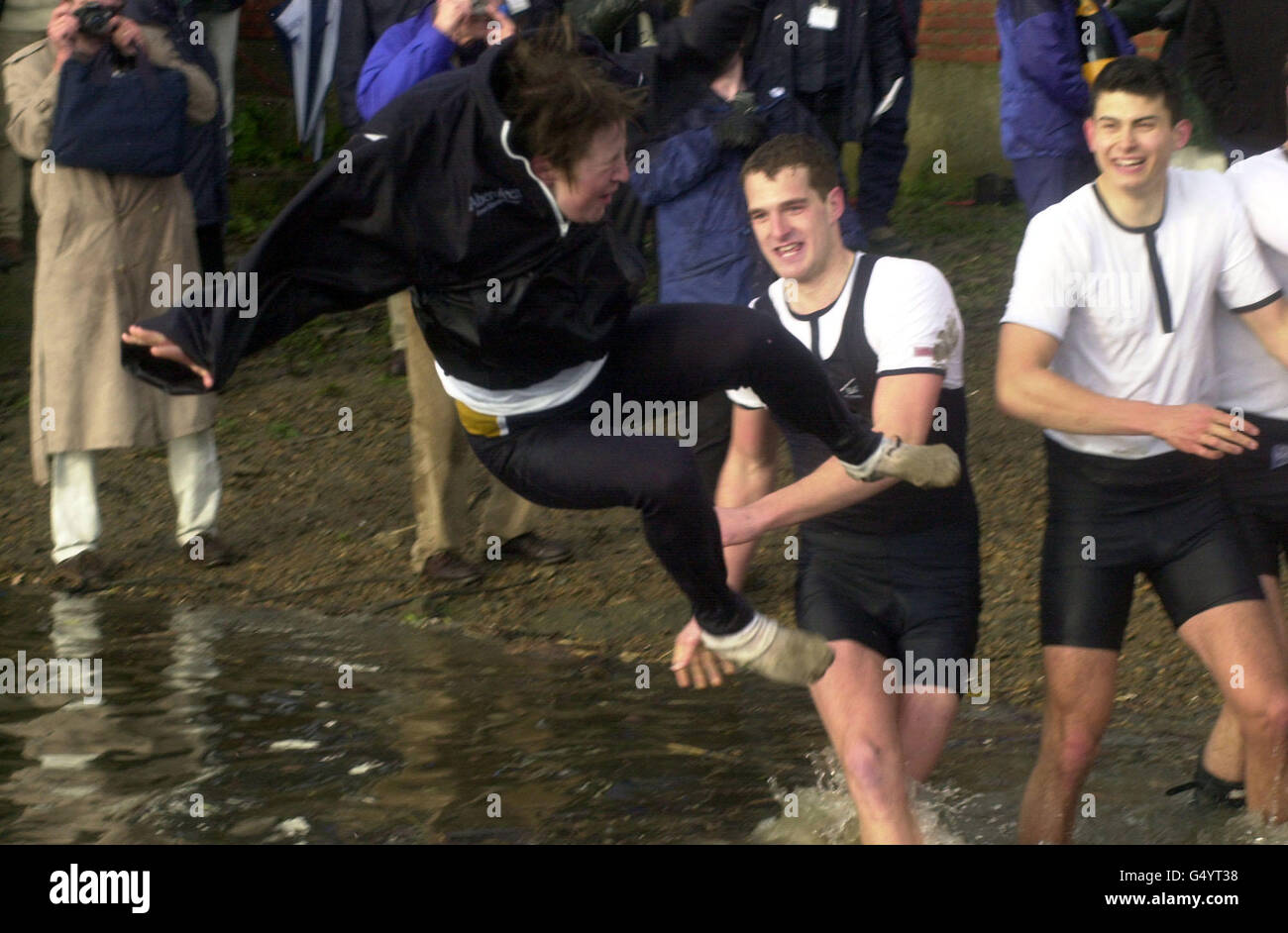 Sport rowing celebrating throwing cox dan snow varsity hi-res stock ...