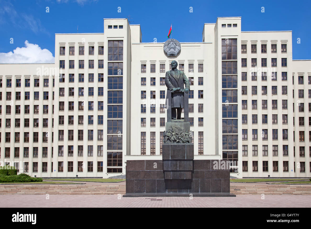 Parliament building on the Independence square in Minsk. Belarus Stock ...