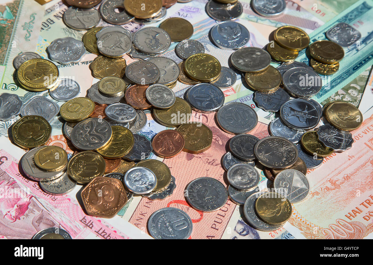 Collection of the old circulated coins Stock Photo - Alamy