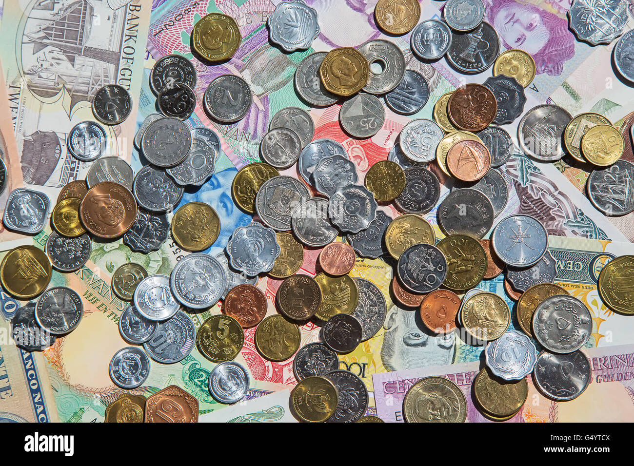 Collection of the old circulated coins Stock Photo - Alamy