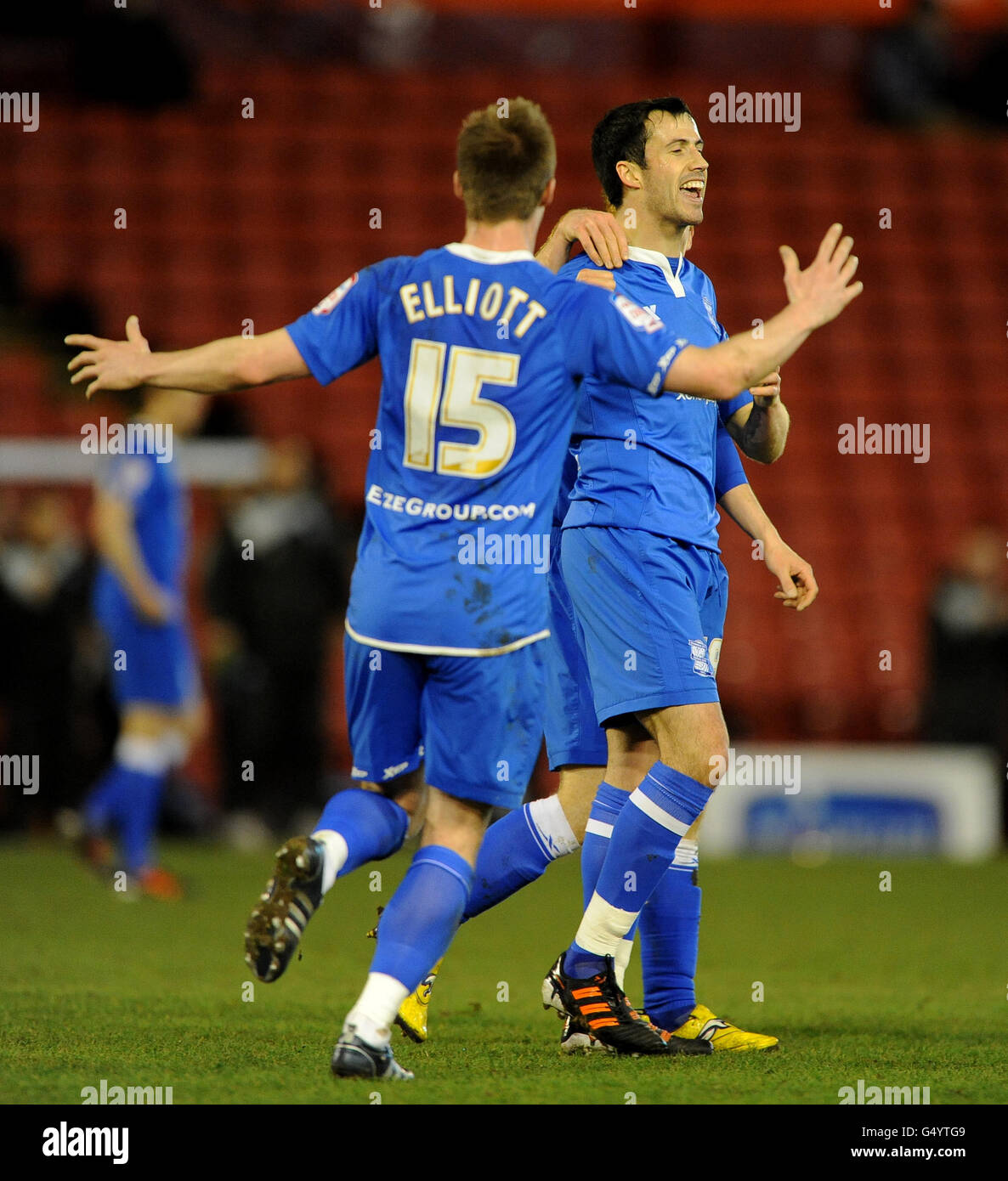 Birmingham City's Keith Fahey (right) celebrates with team mate Wade ...