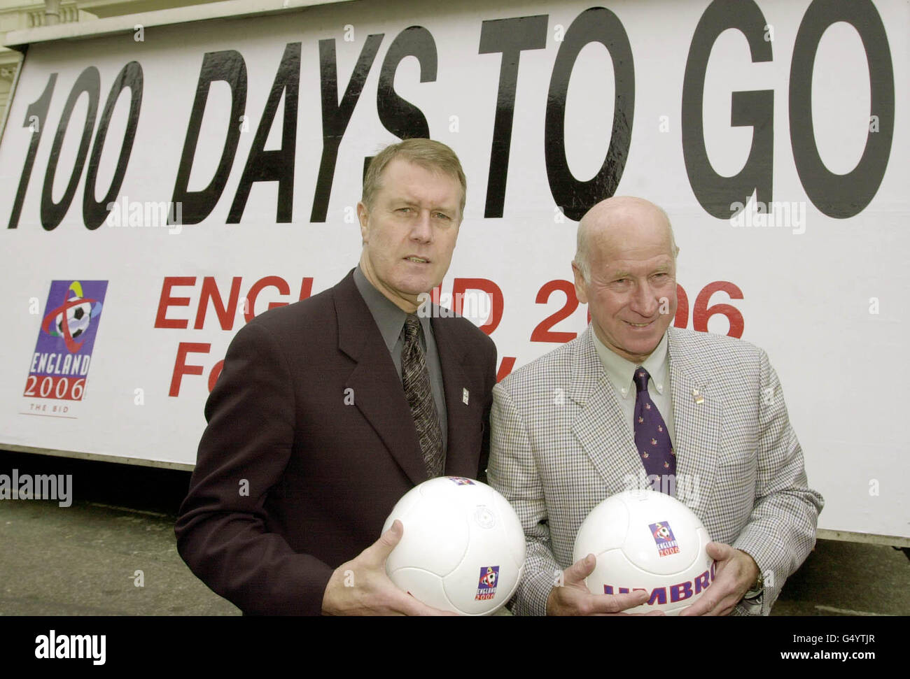 Sir Geoff Hurst and Sir Bobby Charlton outside the Football Association ...
