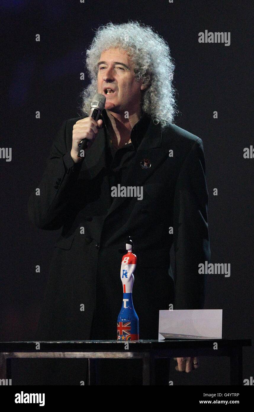 Brian may on stage 2012 brit awards o2 arena hi-res stock photography ...